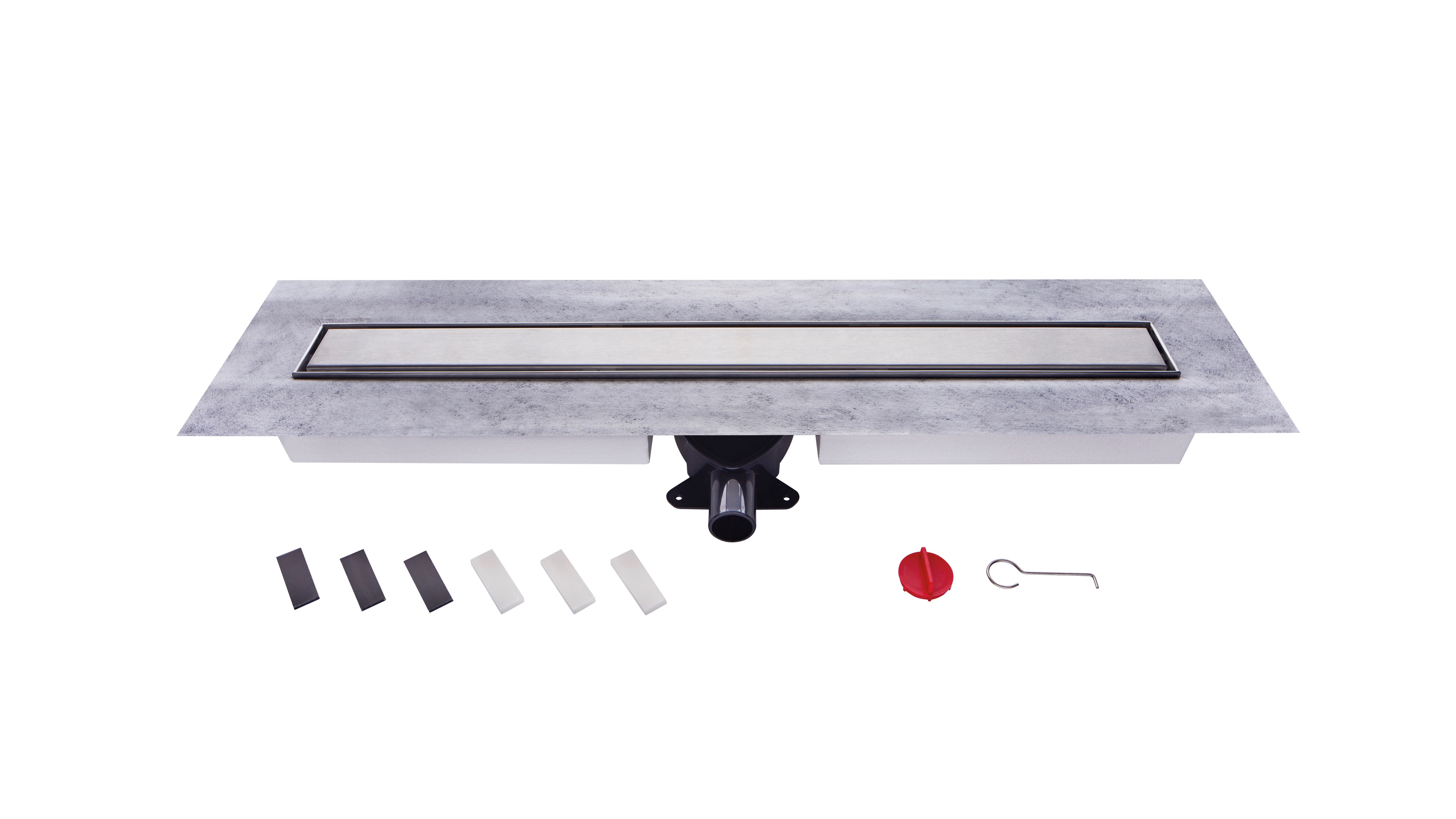 Duschrinne Komplett-Set Edelstahl 60 - 120 cm | Fliesen Alfers